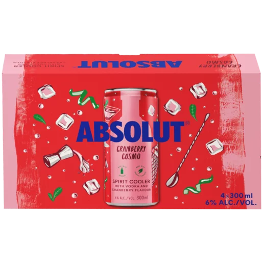 Absolut Cranberry Cosmo 4x300ml – Googro